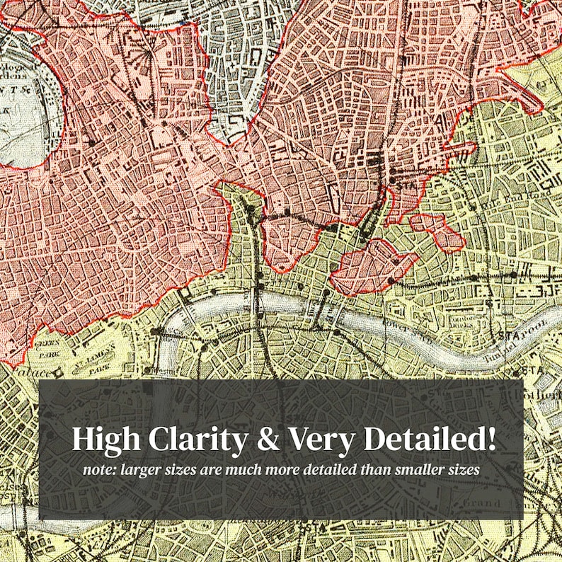 London Map 1883 Old Map of London England Art Vintage Print - Etsy