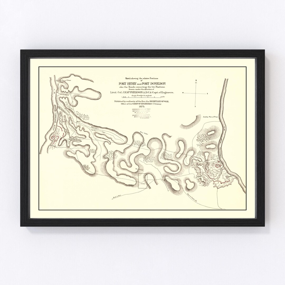 Fort Henry Map 1875, Vintage Fort Henry Map, Old Fort Henry Art, Wall ...