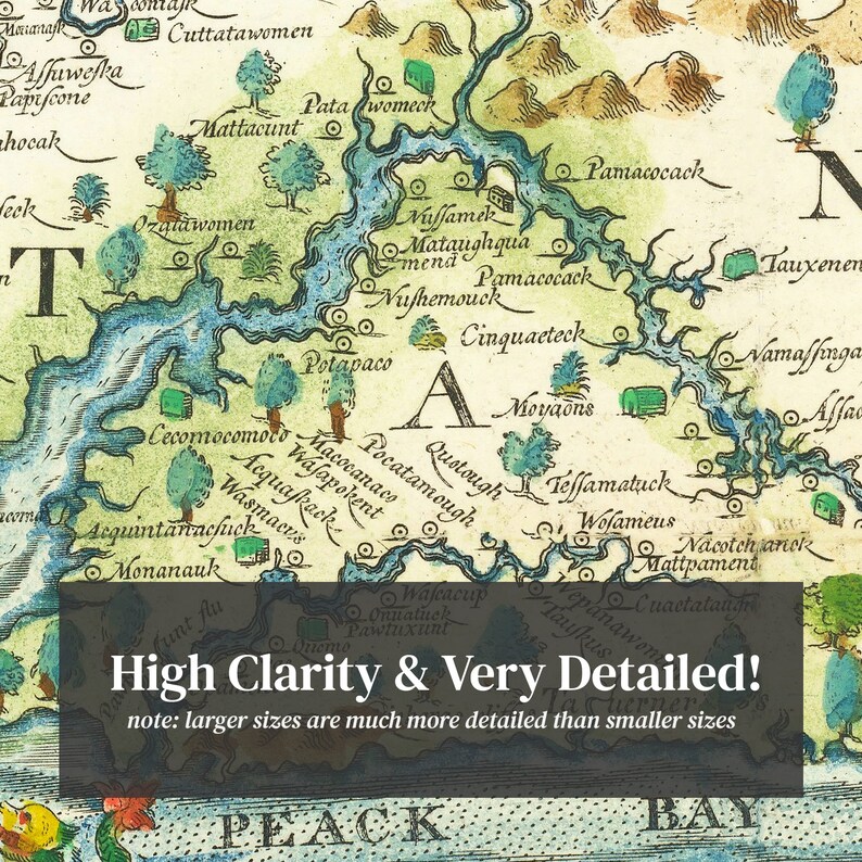 Virginia Map 1612 Old Map of Virginia Art Vintage Print - Etsy