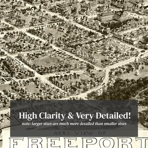 Freeport Map 1909, Vintage Freeport Map, Old Freeport New York Art ...