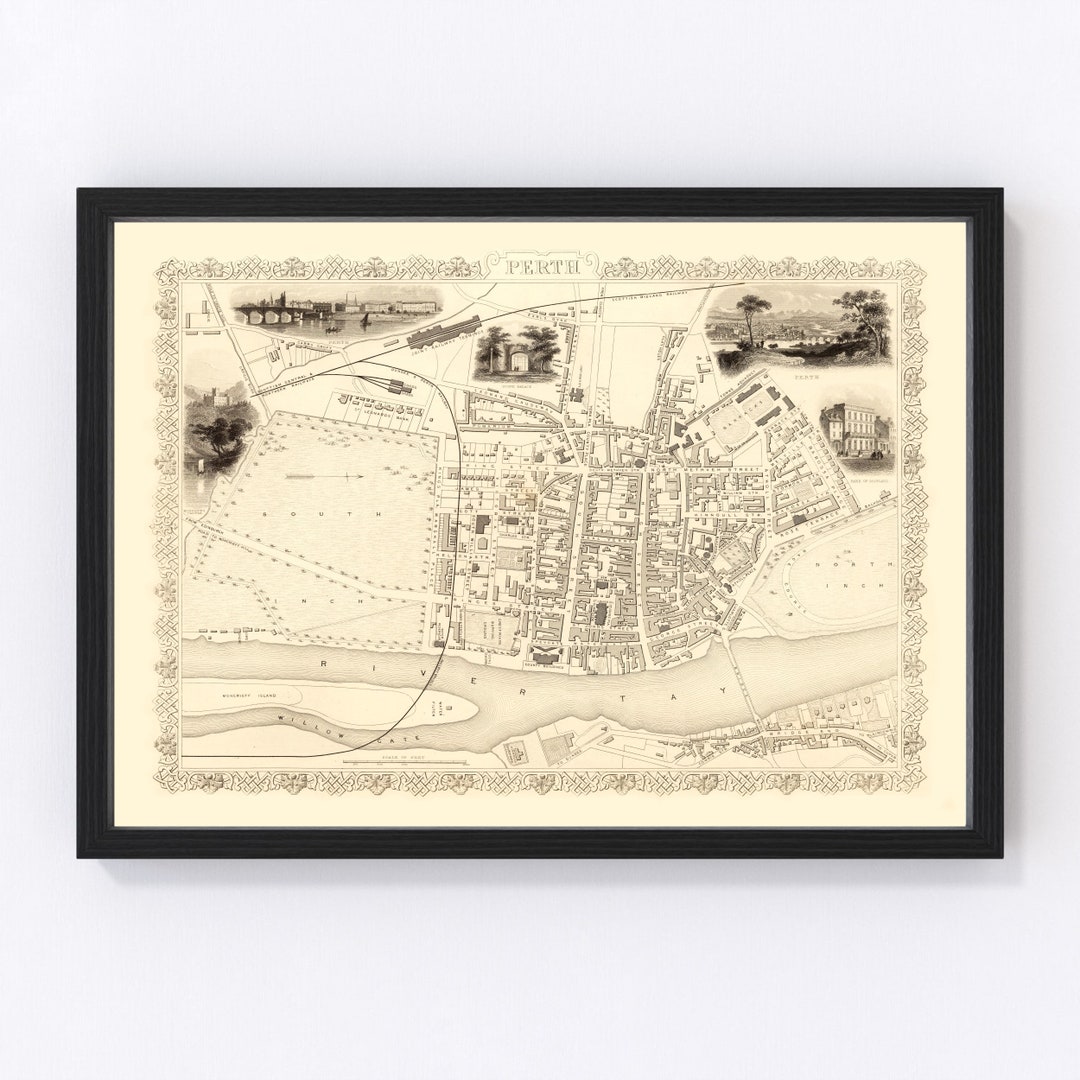 Perth Map 1851 Old Map of Perth Scotland Art Vintage Print - Etsy Australia