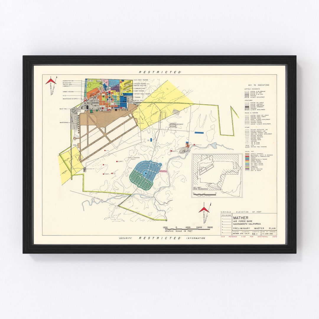 Mather Air Force Base Map 1952 Old Map of Mather Air Force - Etsy
