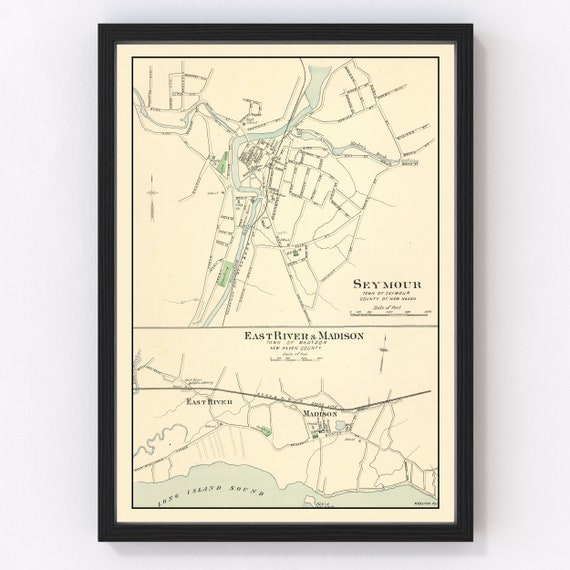 Madison Map 1893 Old Map of Madison Connecticut Art Vintage - Etsy