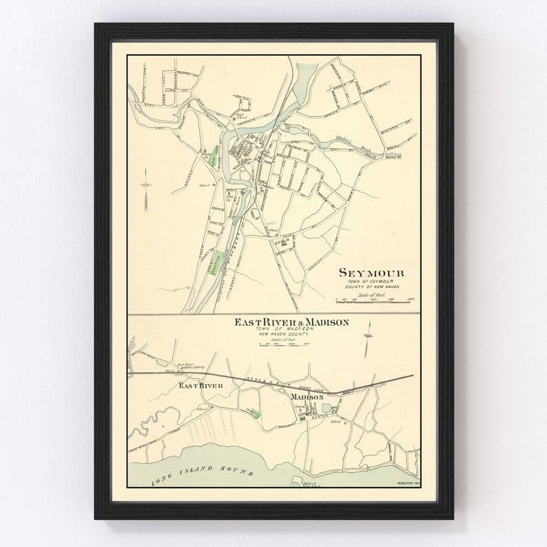 Madison Map 1893 Old Map of Madison Connecticut Art Vintage - Etsy