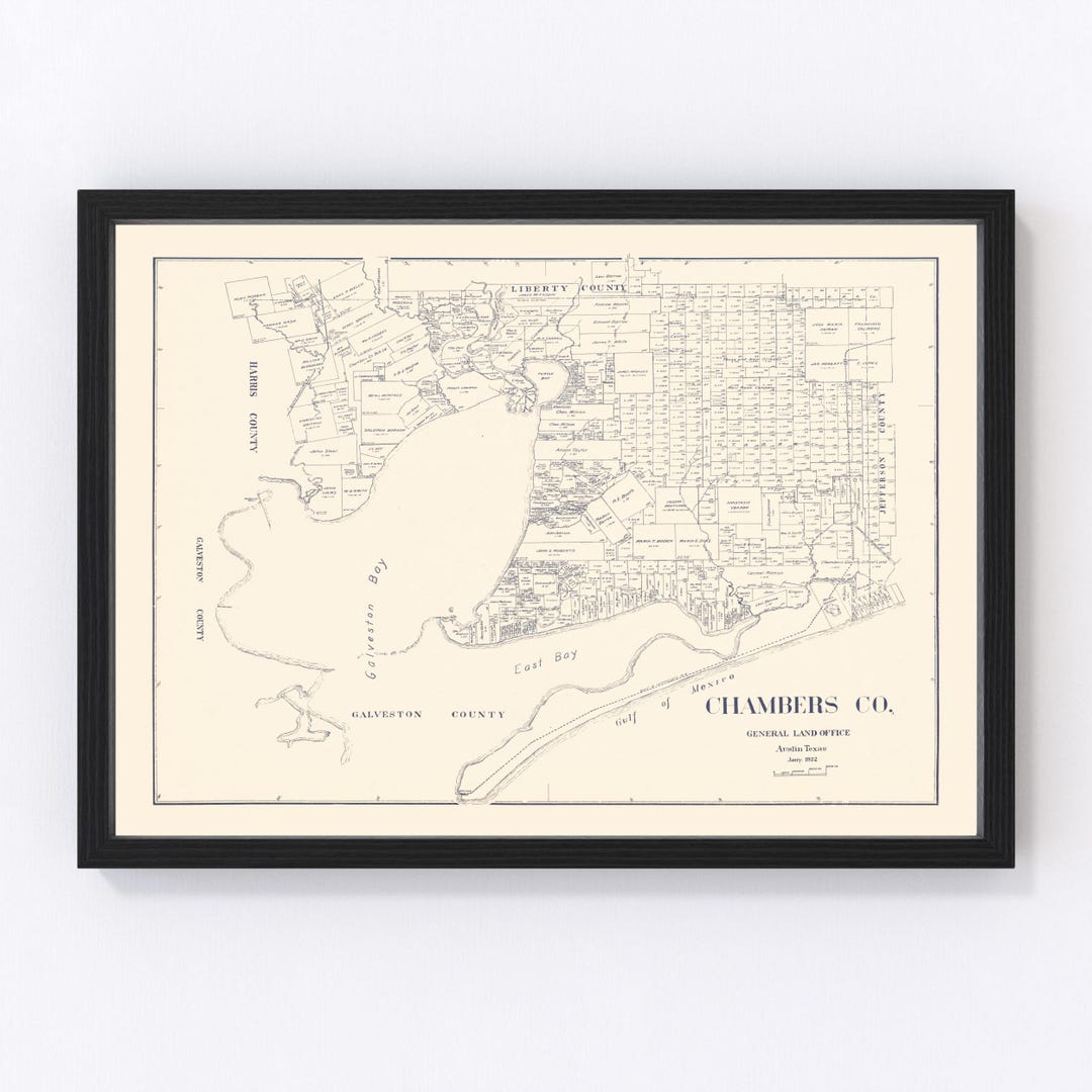 Chambers County Map 1922, Vintage Chambers County Map, Old Chambers ...