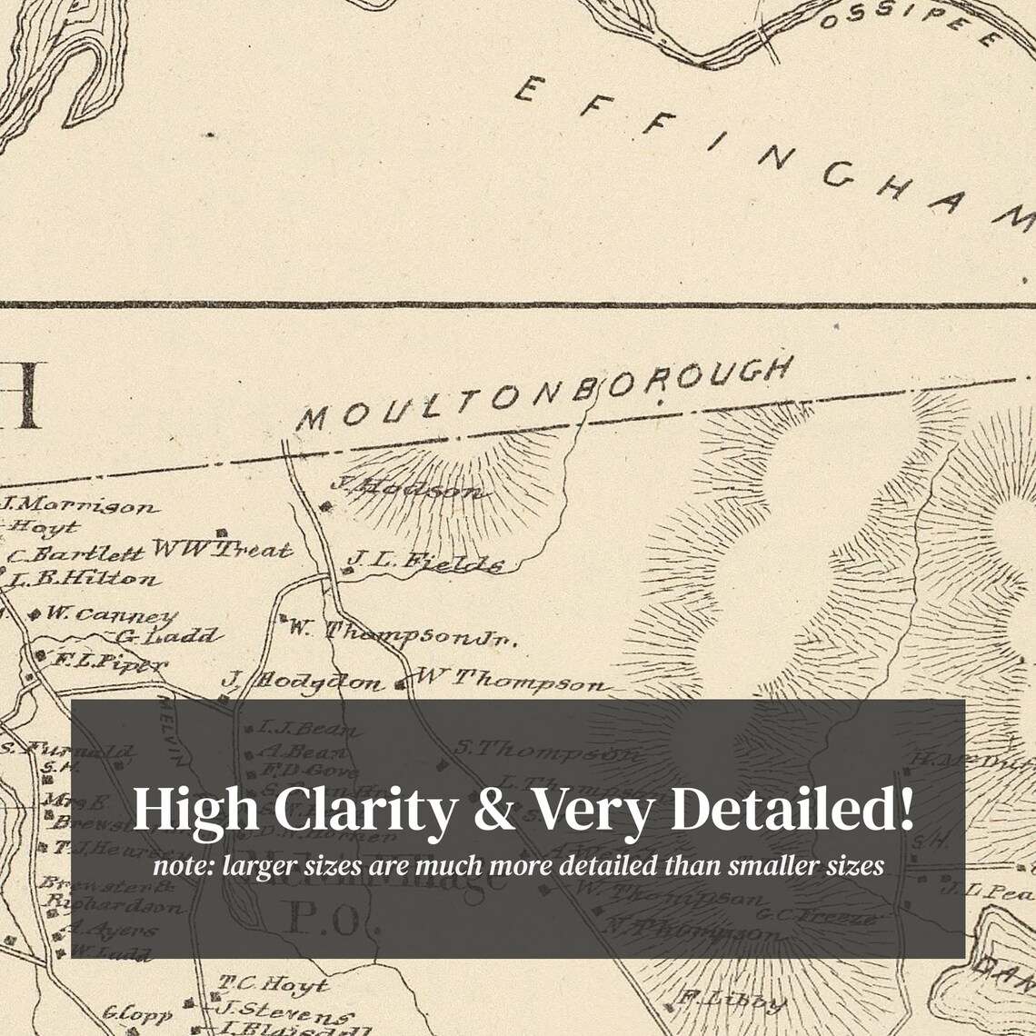 Freedom Map 1892 Old Map of Freedom New Hampshire Art - Etsy