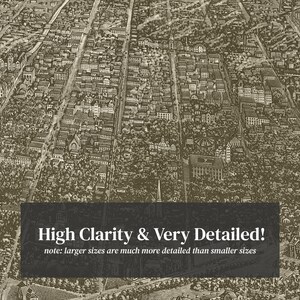 Denver Map 1887 Old Map of Denver Colorado Art Vintage Print Framed ...