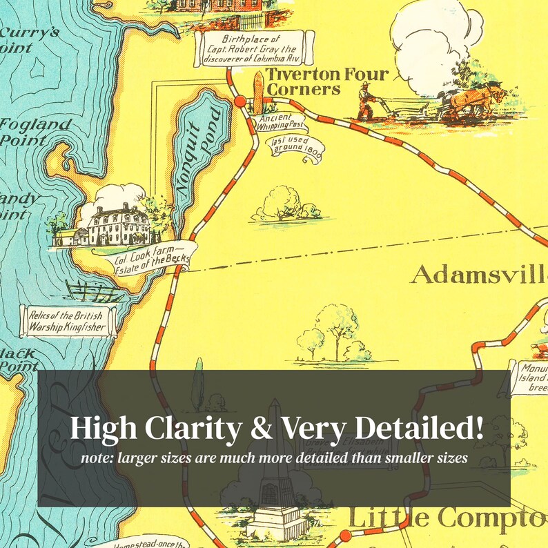Mount Hope Bridge Map 1933 - Old Map of Mount Hope Bridge Rhode Island ...