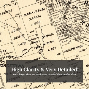 Williamson County Texas Map 1880 Old Map of Williamson County Texas Art ...