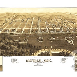 Vintage Mandan Map 1883 Old Map of Mandan North Dakota | Etsy