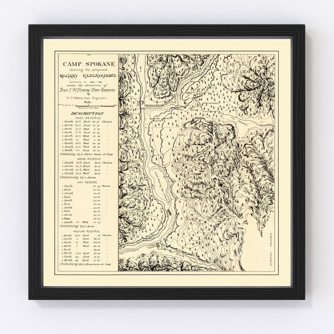 Washington Map 1882, Vintage Washington Map, Old Washington Art, Wall ...