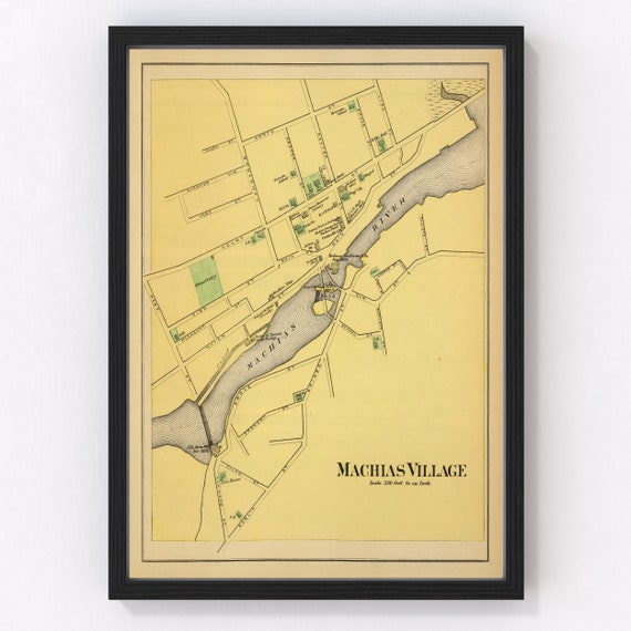Machias Map 1894 Old Map of Machias Maine Art Vintage Print - Etsy