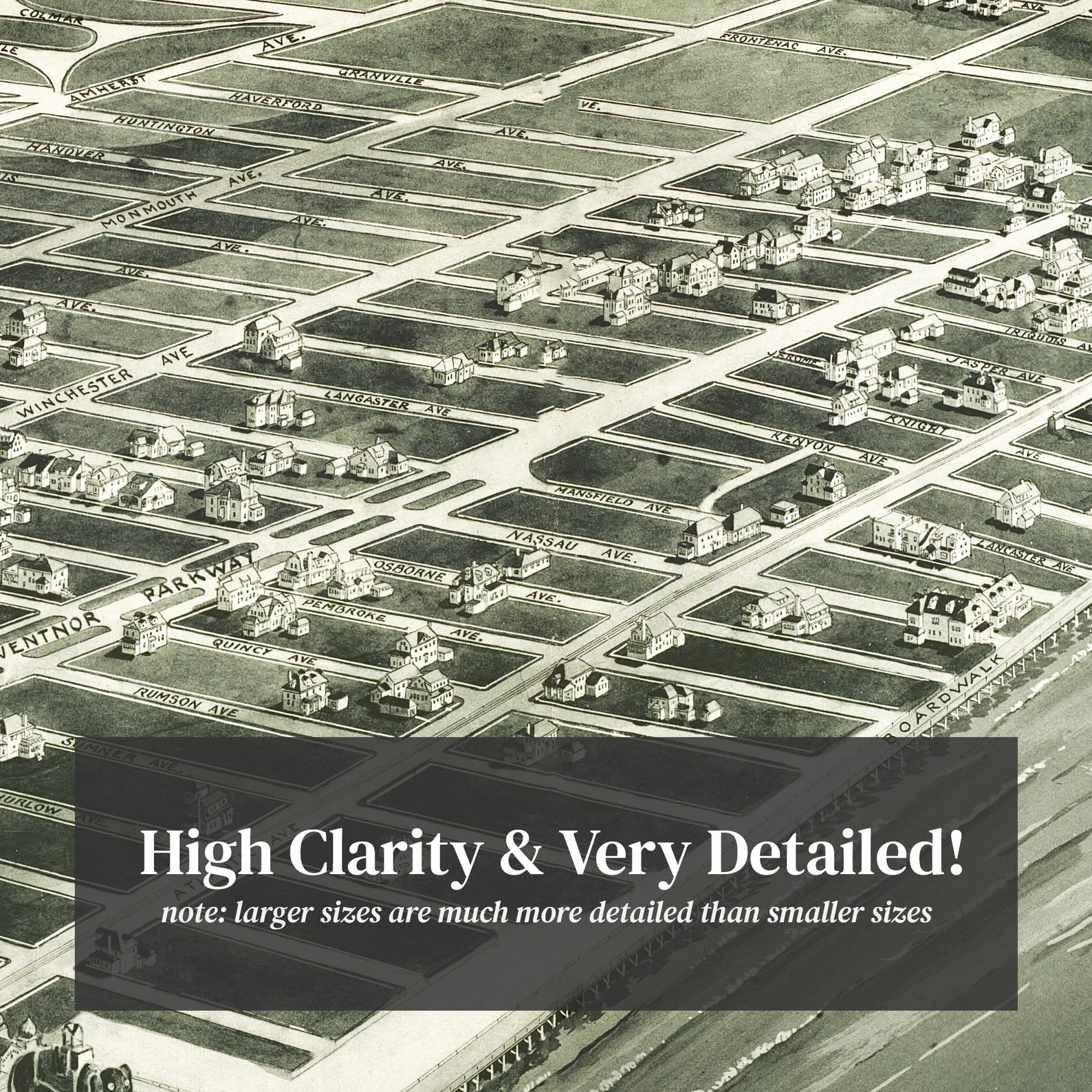 Margate City Map 1925 Old Map of Margate City New Jersey Art - Etsy