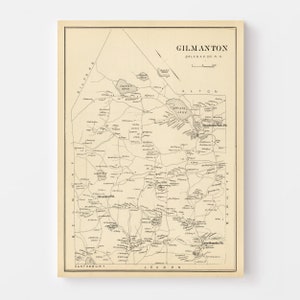 Gilmanton Map 1892 Old Map of Gilmanton New Hampshire Art Vintage Print ...