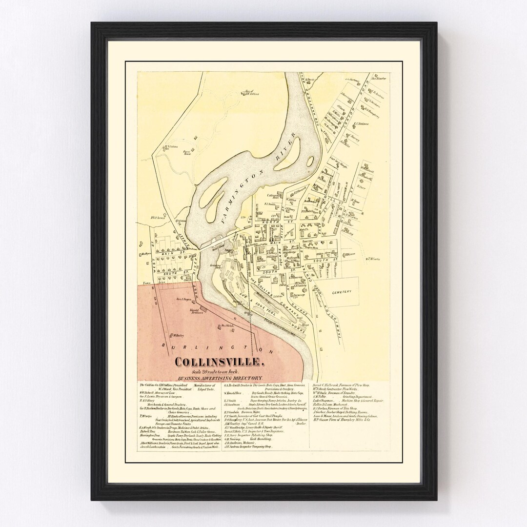 Collinsville Map 1869, Vintage Collinsville Map, Old Collinsville ...