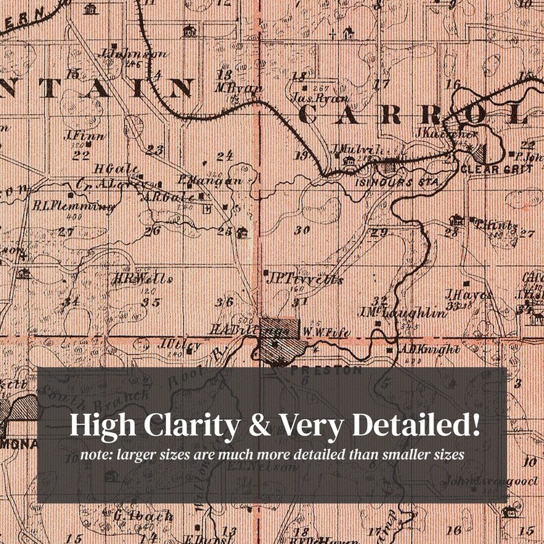 Fillmore County MN Map 1874 Old Map of Preston Minnesota Art - Etsy