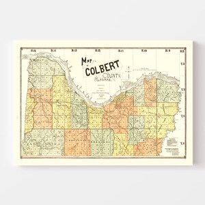 Colbert County Map 1896, Vintage Colbert County Map, Old Colbert County ...