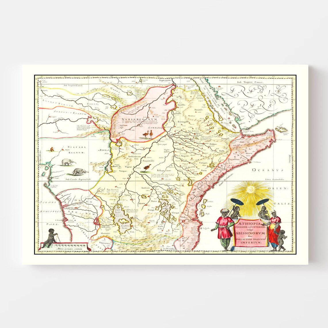 Northern Ethiopia Map 1665 Old Map of Northern Ethiopia - Etsy