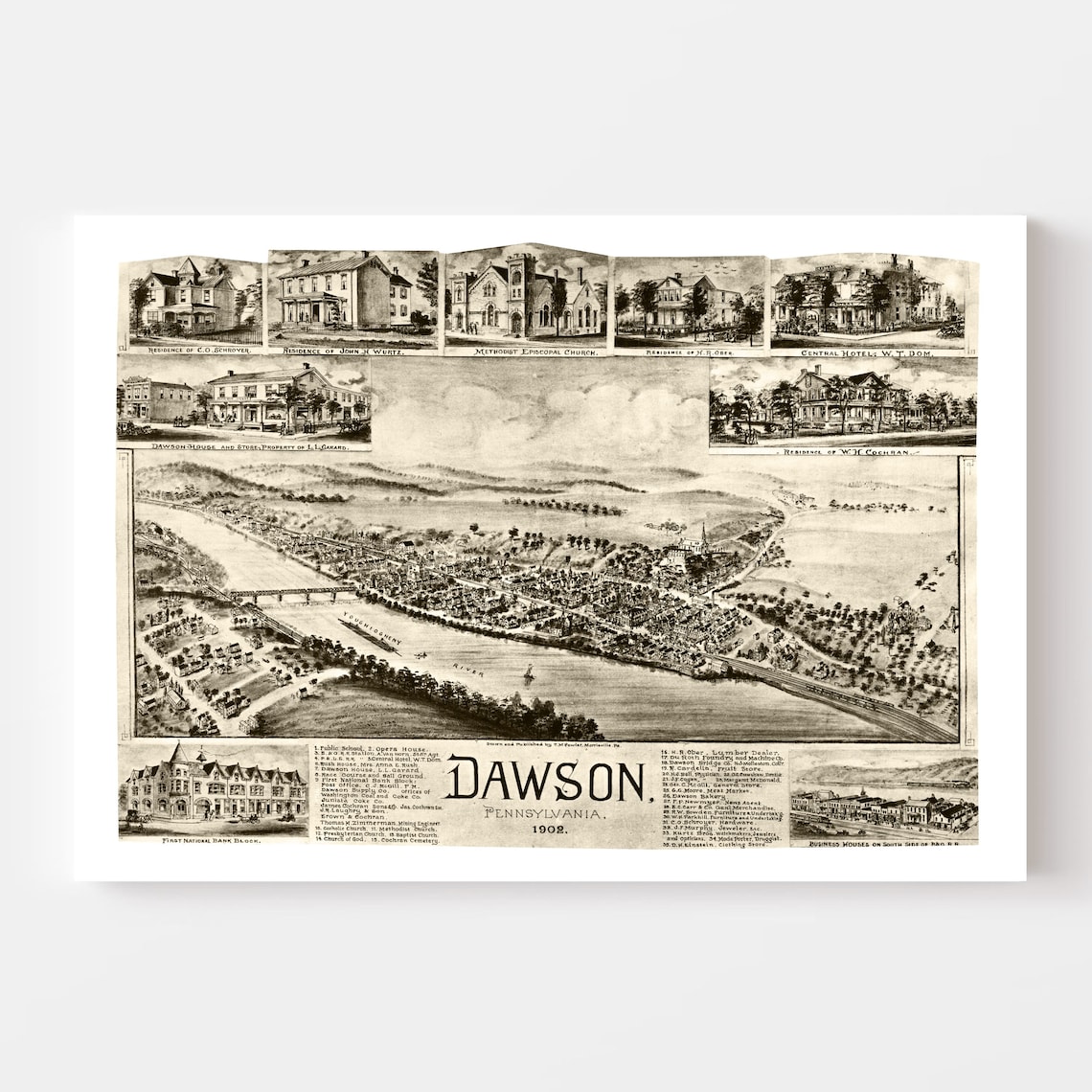 Dawson Map 1902 Old Map of Dawson Pennsylvania Art Vintage - Etsy