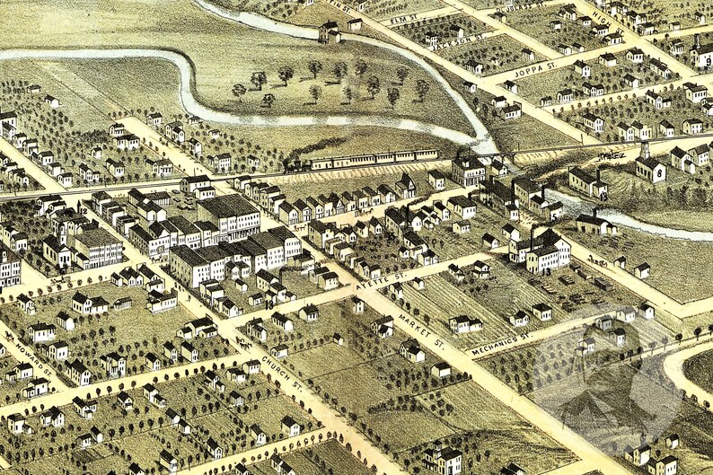 Vintage Hudson Map 1868 Old Map of Hudson Michigan | Etsy