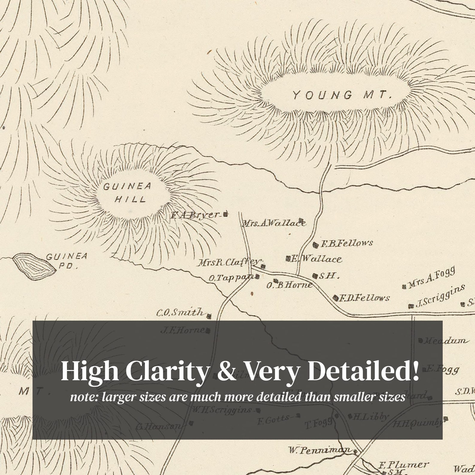 Sandwich Map 1892 Old Map of Sandwich New Hampshire Art - Etsy