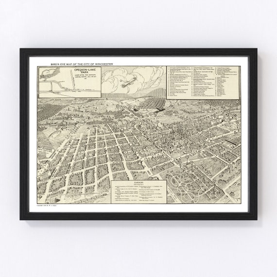 Winchester Map 1926 Old Map of Winchester Virginia Art - Etsy