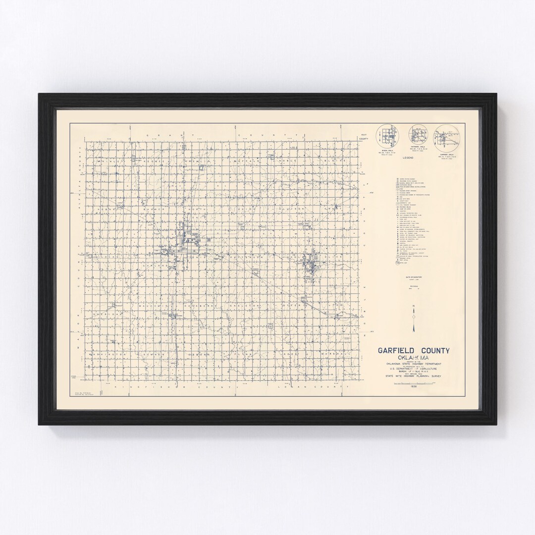 Garfield County Map 1936, Vintage Garfield County Map, Old Garfield ...