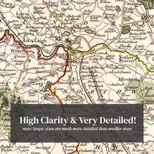 Cheshire County England Map 1808 Old Map of Cheshire County England ...