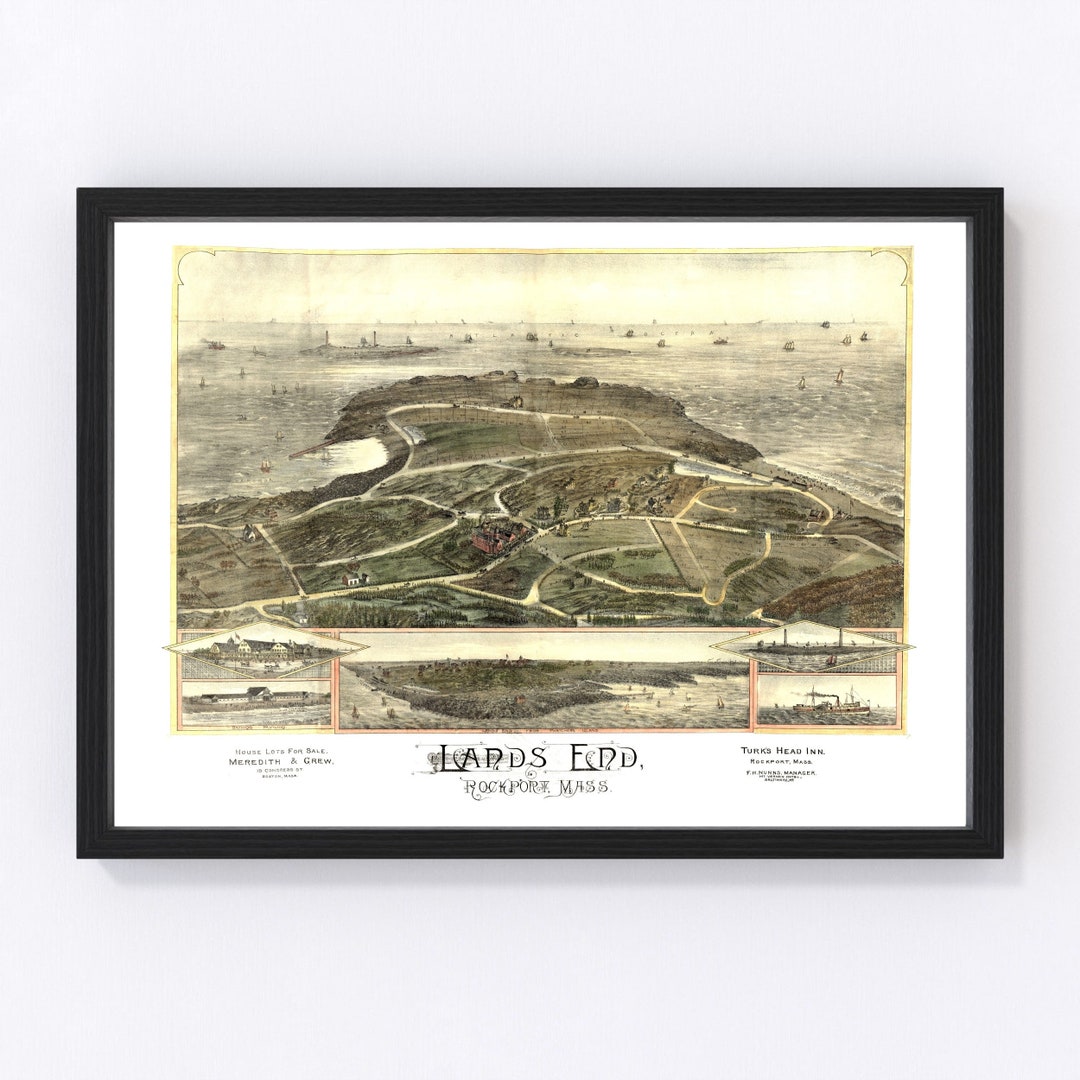 Rockport Map 1880 - Old Map of Rockport Massachusetts Art Vintage Print ...