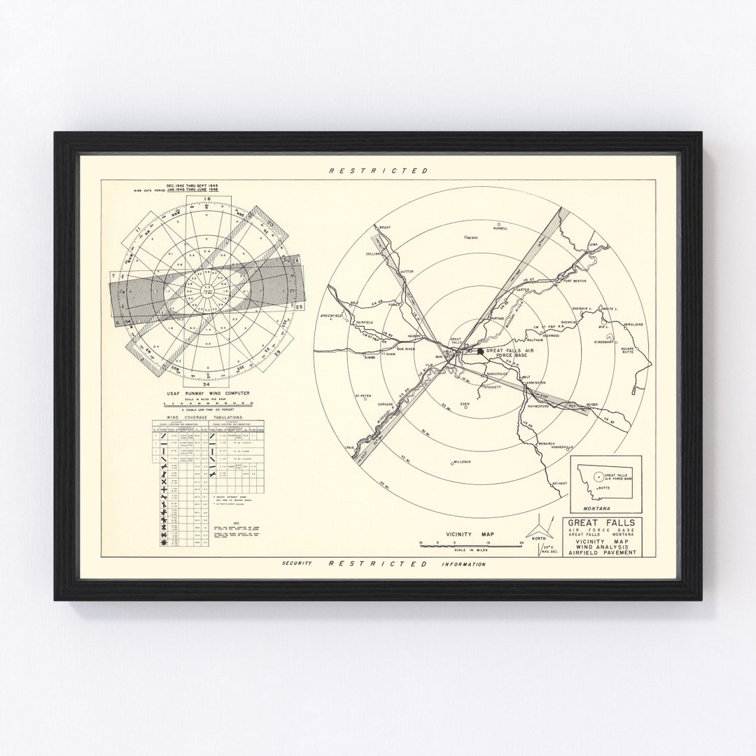Mountain Home Air Force Base Map 1952, Vintage Mountain Home Air Force ...