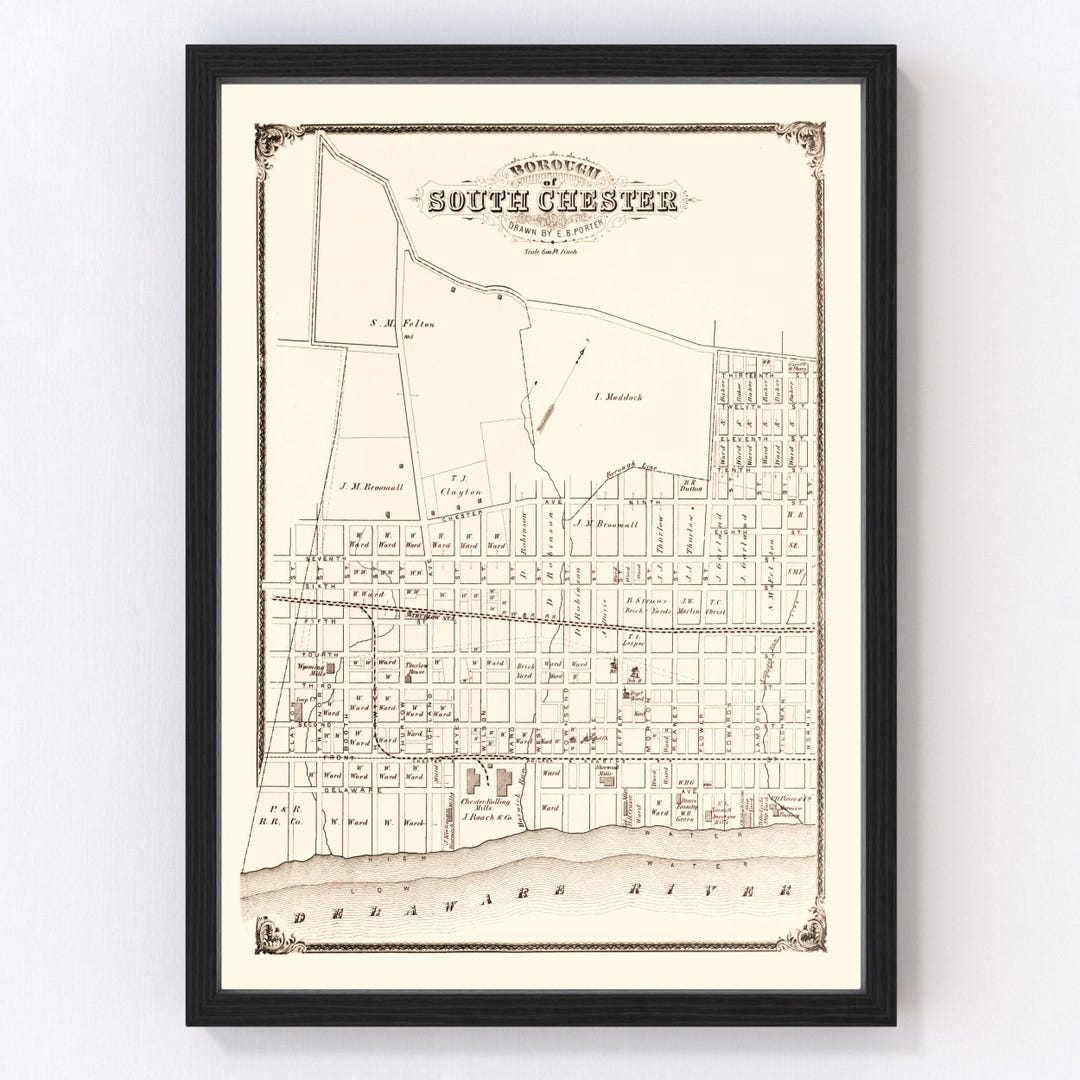 South Chester Map 1875, Vintage South Chester Map, Old South Chester ...