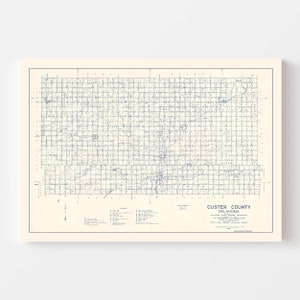 Custer County Map 1936, Vintage Custer County Map, Old Custer County ...