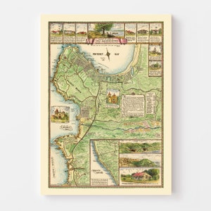 Monterey Map 1933 - Old Map of Monterey California Art Vintage Print ...