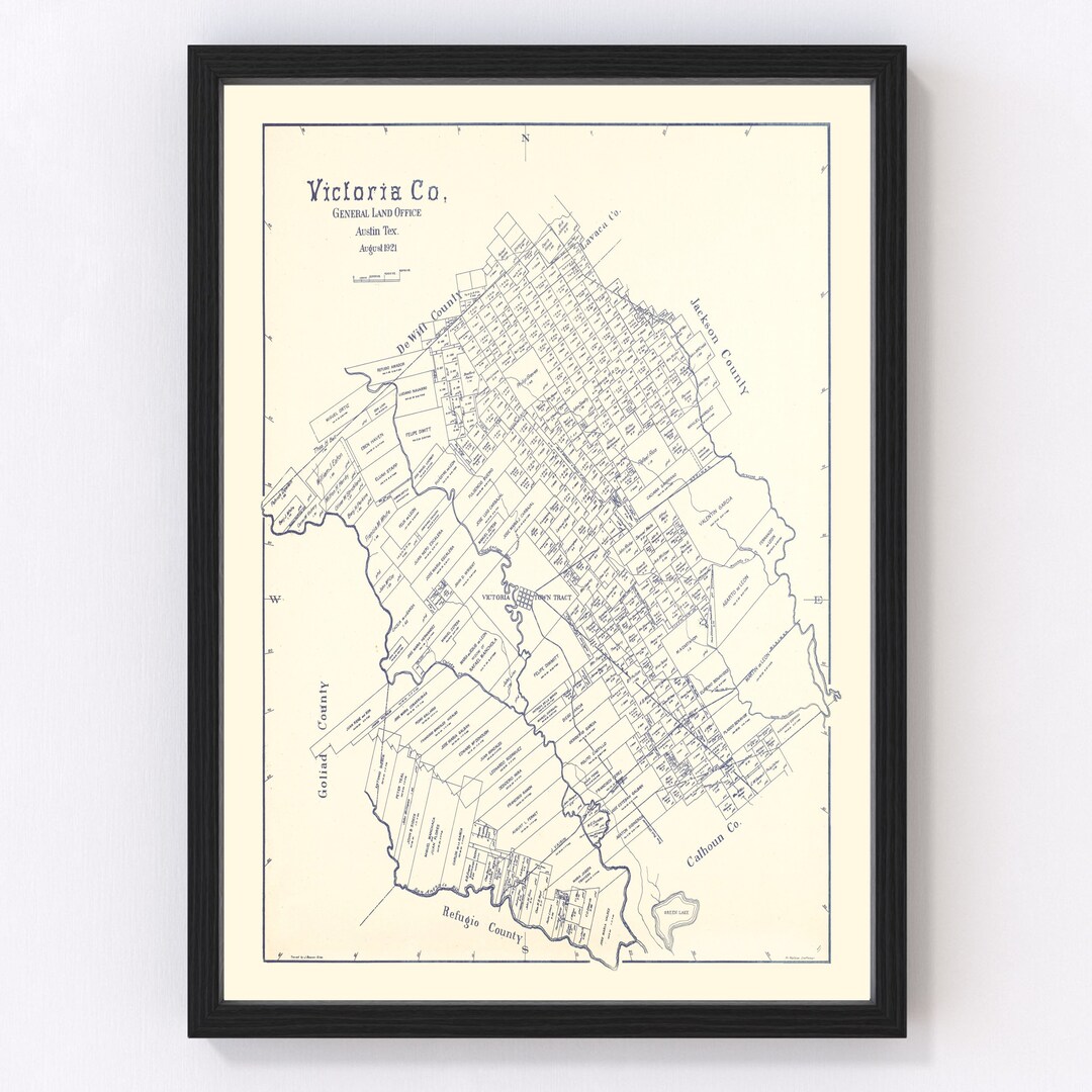 Victoria County Map 1921, Vintage Victoria County Map, Old Victoria ...
