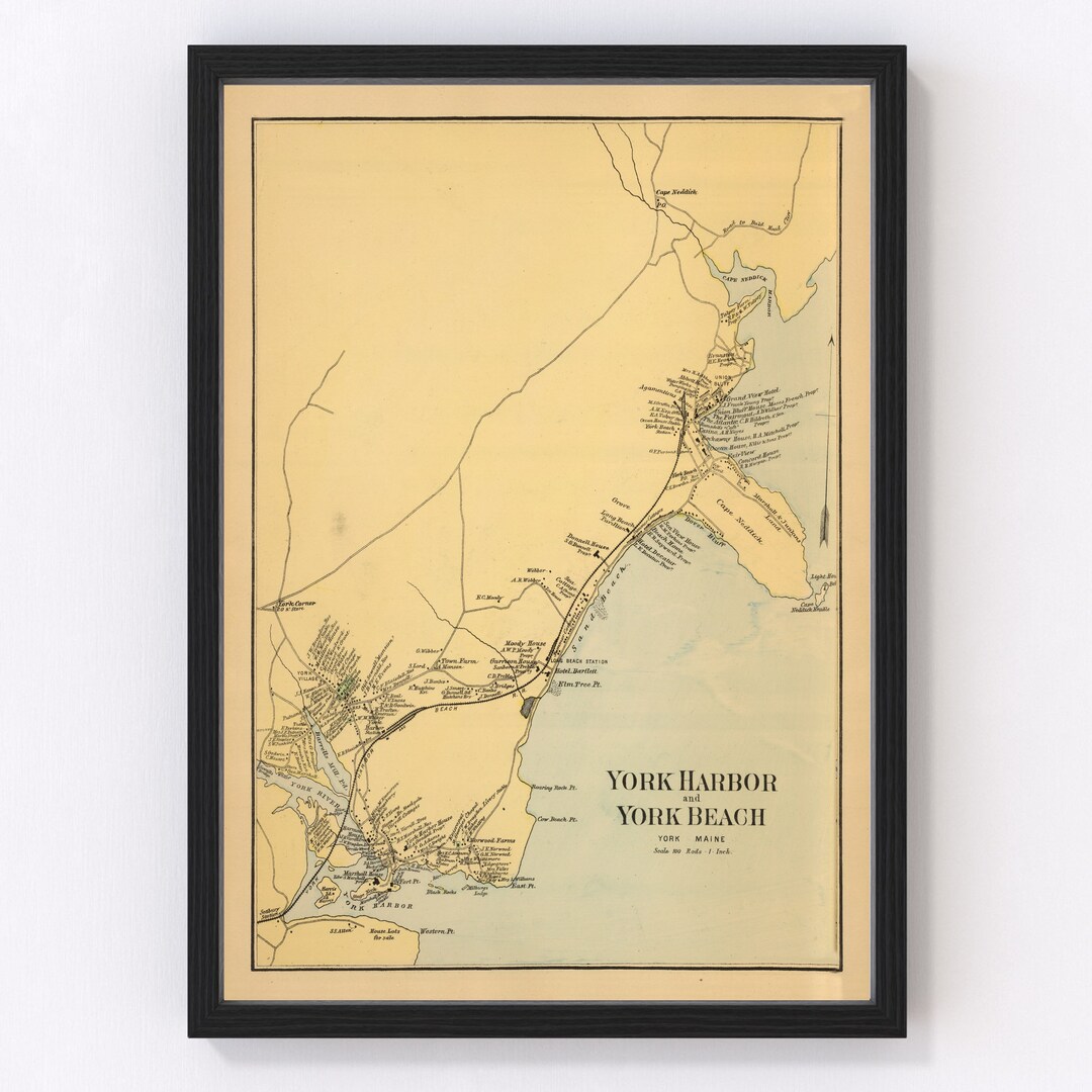 York Beach Map 1894 - Old Map of York Beach Maine Art Vintage Print ...