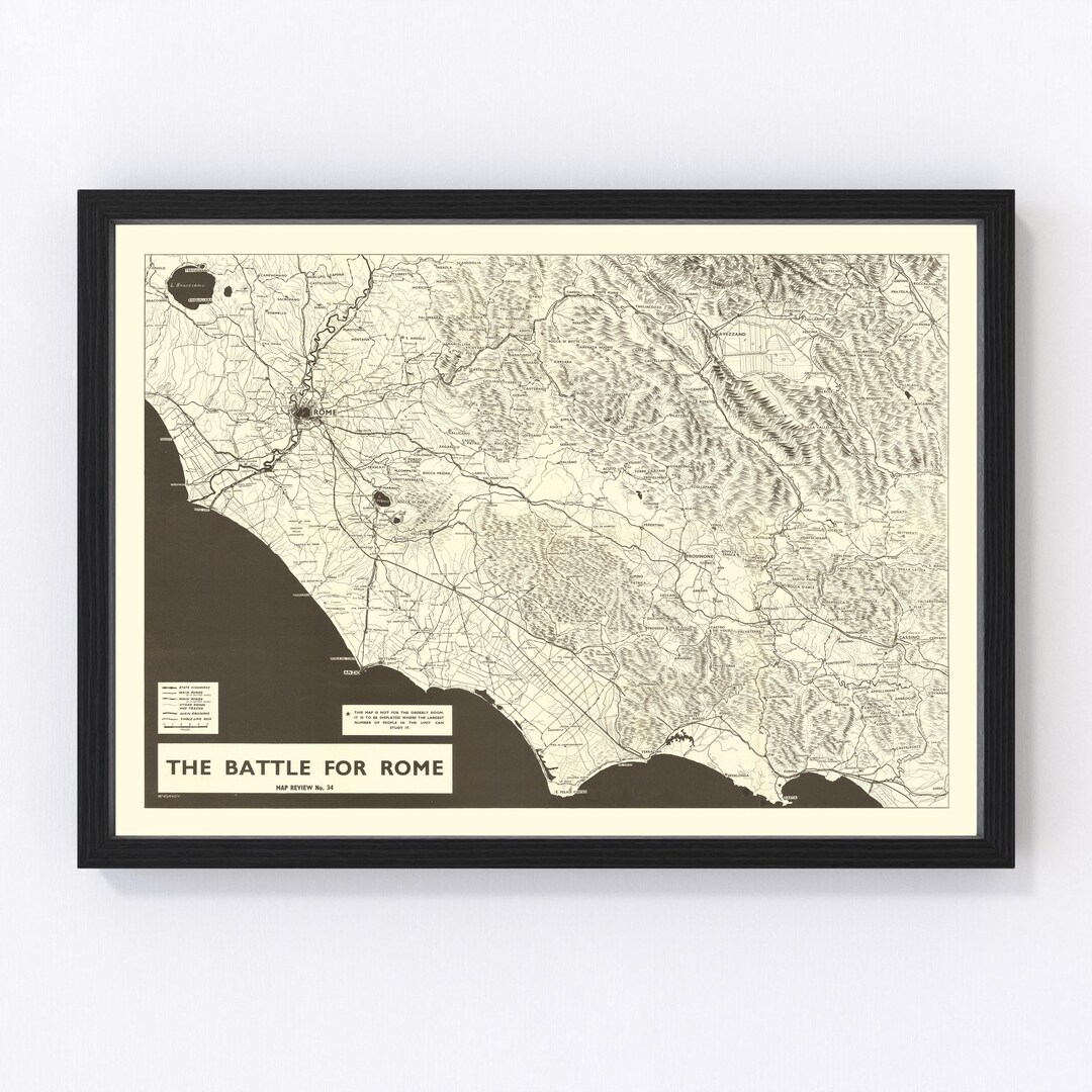 Italy Map 1944, Vintage Italy Map, Old Italy Art, Wall Art Gift for ...