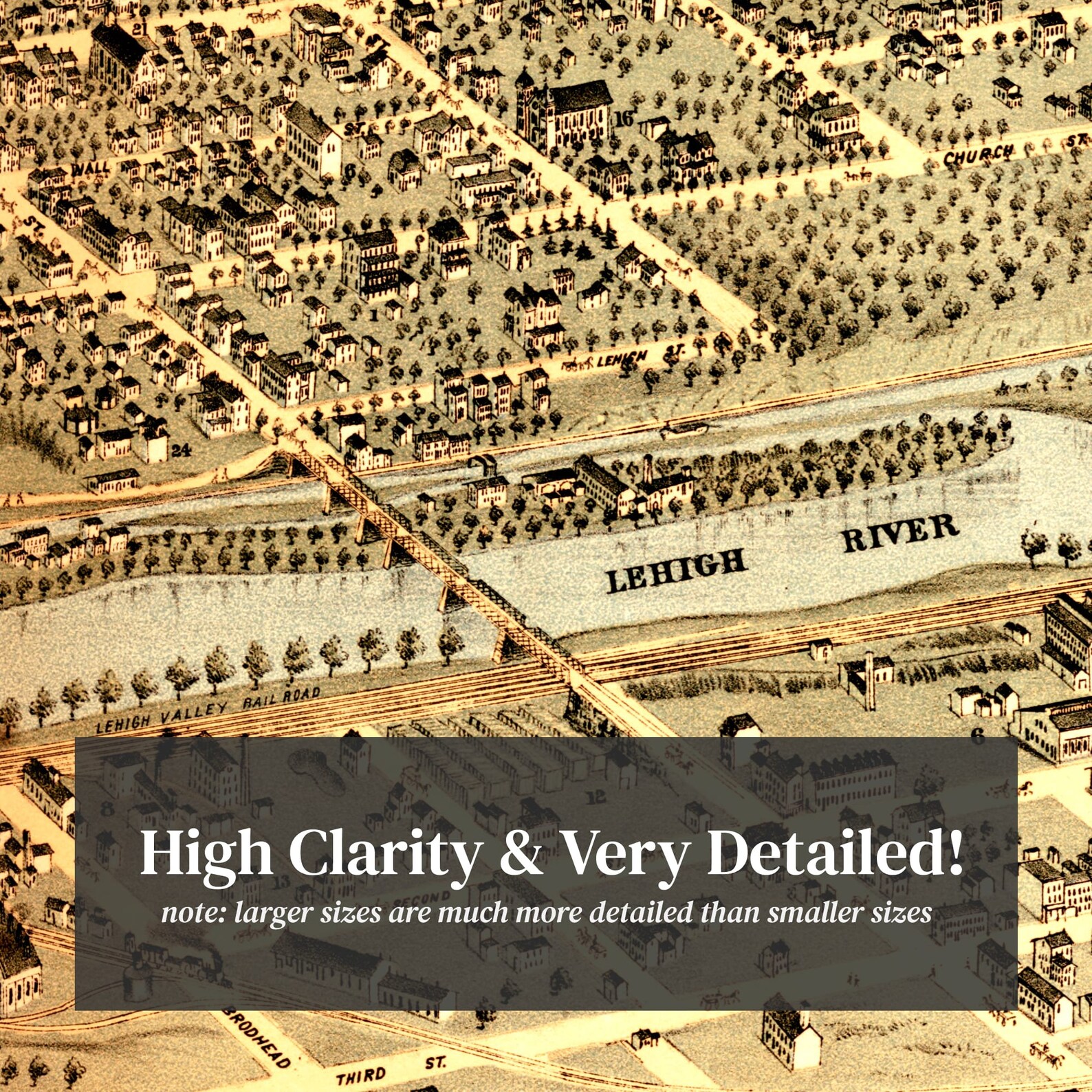 Bethlehem Map 1878 Old Map of Bethlehem Pennsylvania Art - Etsy