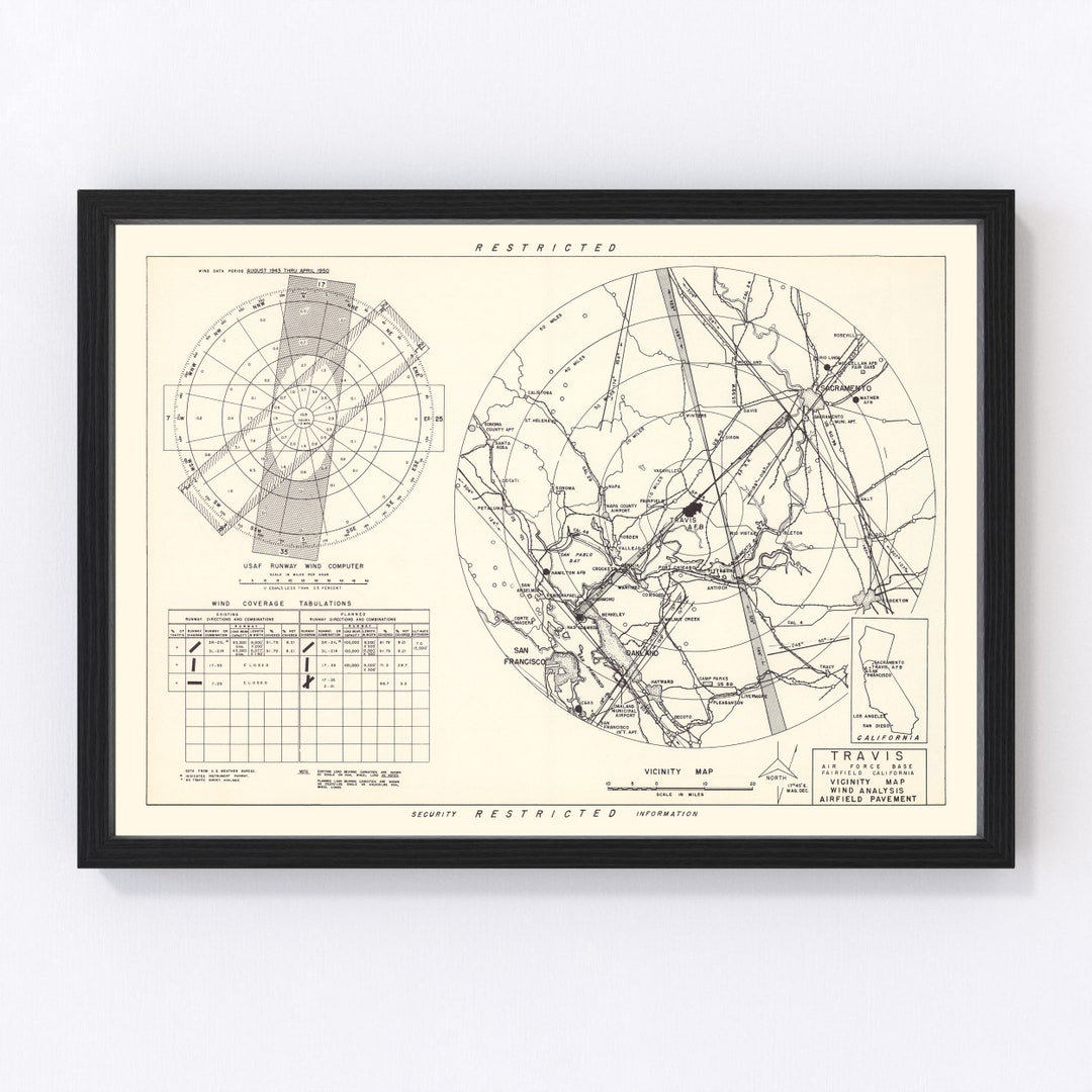 Travis Air Force Base Vicinity Map 1951 Old Map of Travis Air Force ...