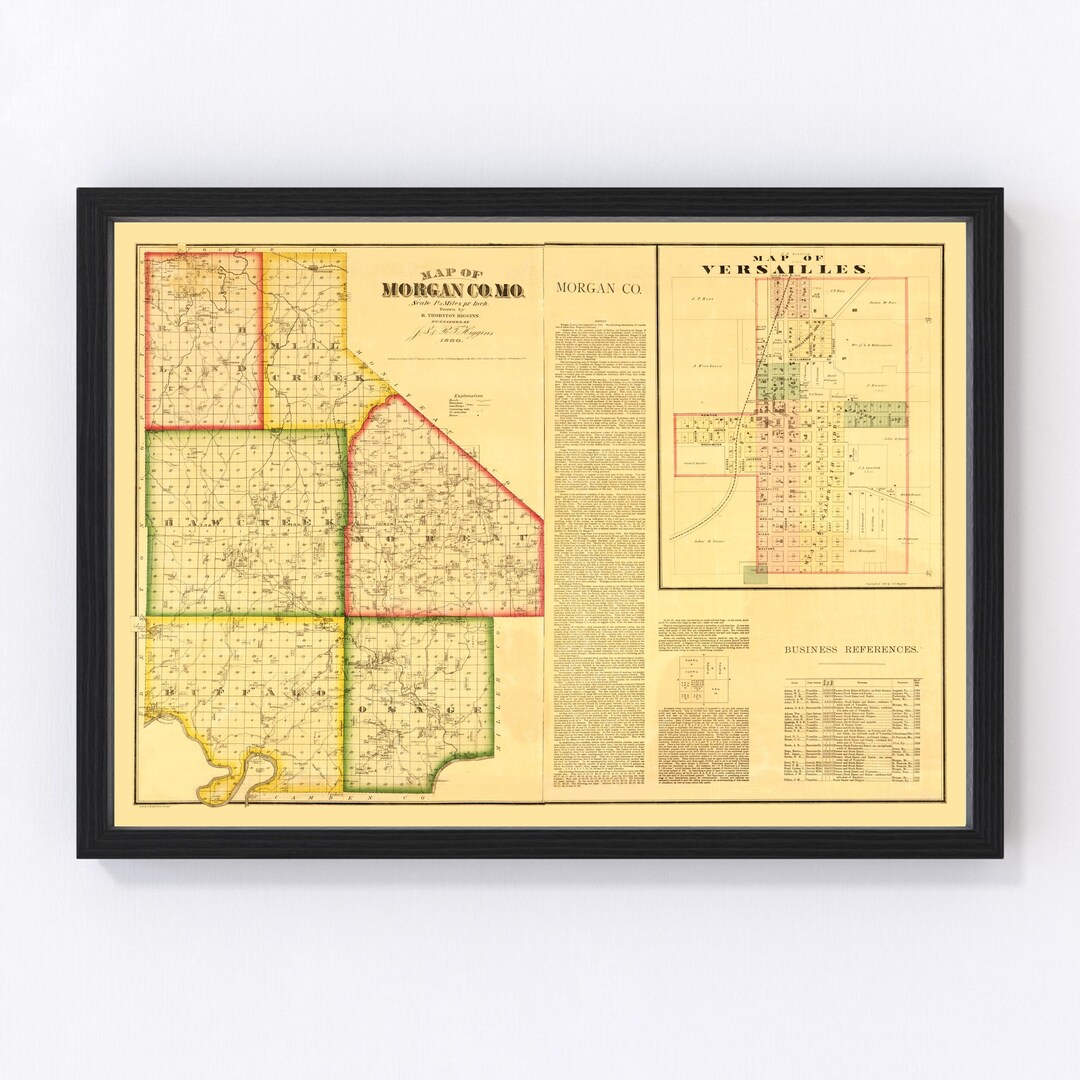 Morgan County Missouri Map 1880 Old Map of Morgan County Missouri Art ...