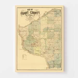 Grant County Wisconsin Map 1857 Old Map of Grant County Wisconsin Art ...