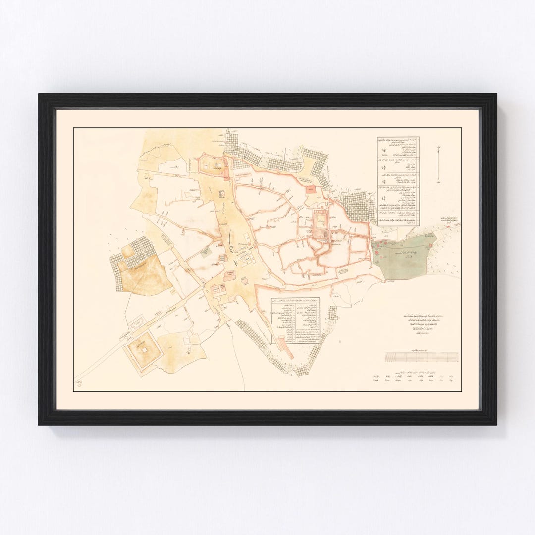 Medina Map 1880, Vintage Medina Map, Old Medina Art, Wall Art Gift for ...