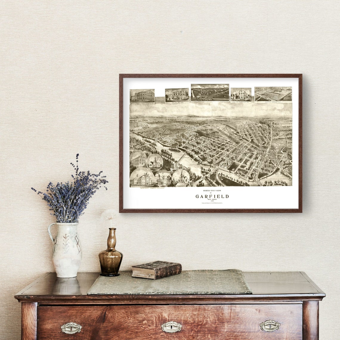 Garfield Map 1909 Old Map of Garfield New Jersey Art Vintage - Etsy