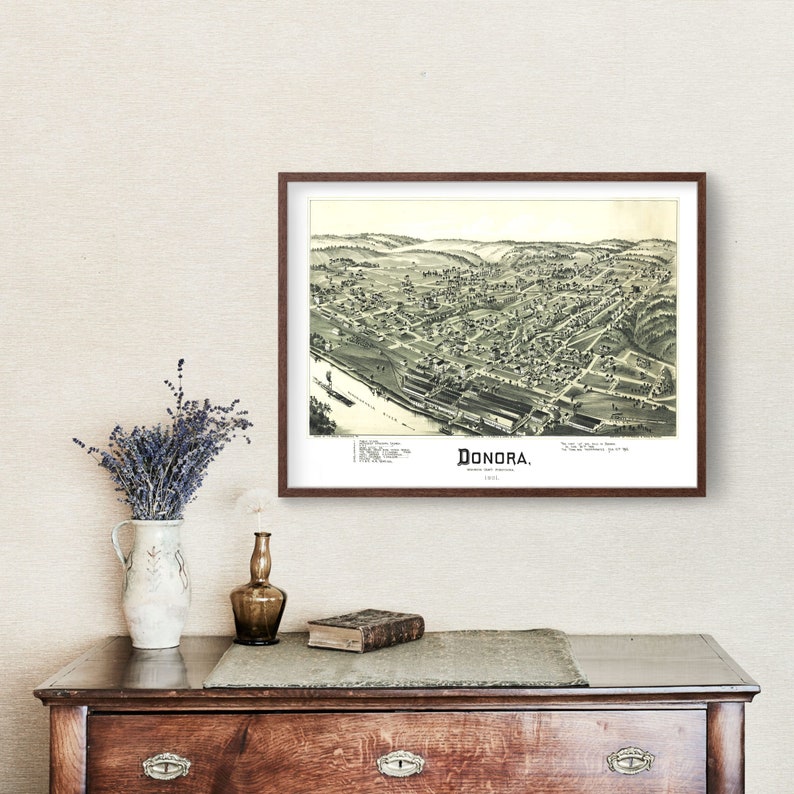 Donora Map 1901 Old Map of Donora Pennsylvania Art Vintage - Etsy