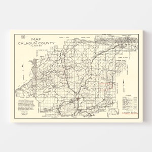 Calhoun County Map 1930, Vintage Calhoun County Map, Old Calhoun County ...
