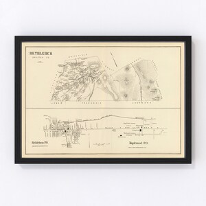 Bethlehem Map 1892 - Old Map of Bethlehem New Hampshire Art Vintage ...