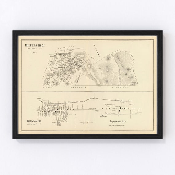 Bethlehem Map 1892 Old Map of Bethlehem New Hampshire Art - Etsy
