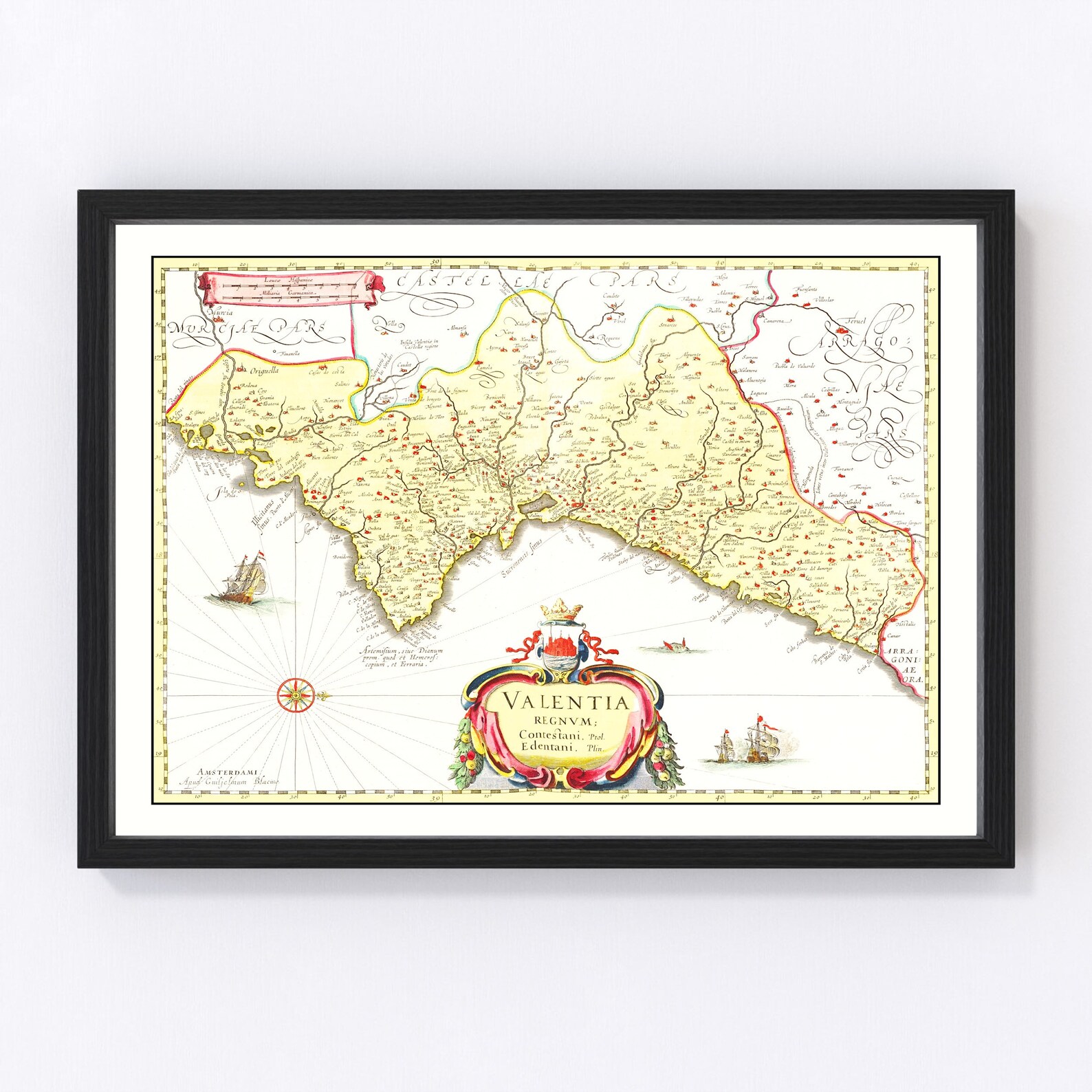 Valencia Map 1665 Old Map of Valencia Spain Art Vintage - Etsy