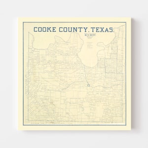 Cooke County TX Map 1920 Old Map of Texas Art Vintage Print Framed ...