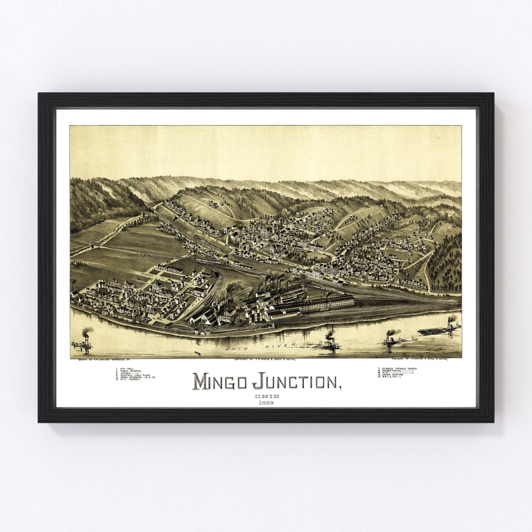 Mingo Junction Map 1899, Vintage Mingo Junction Map, Old Mingo Junction ...