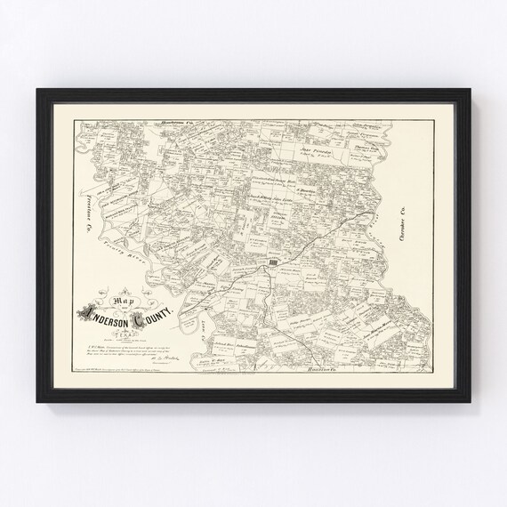 Anderson County Texas Map 1879 Old Map of Anderson County - Etsy